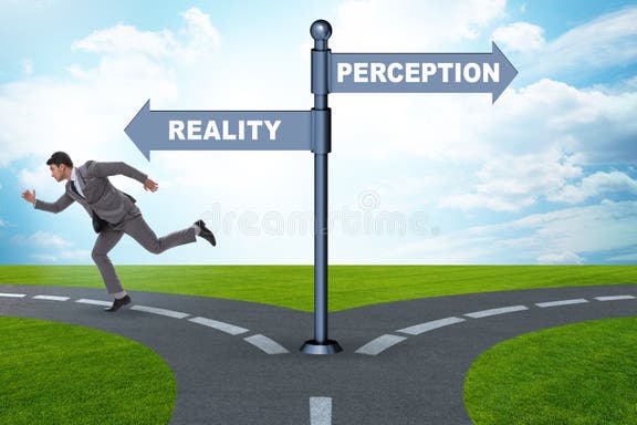 Concept of Choosing Perception or Reality Stock Illustration ...