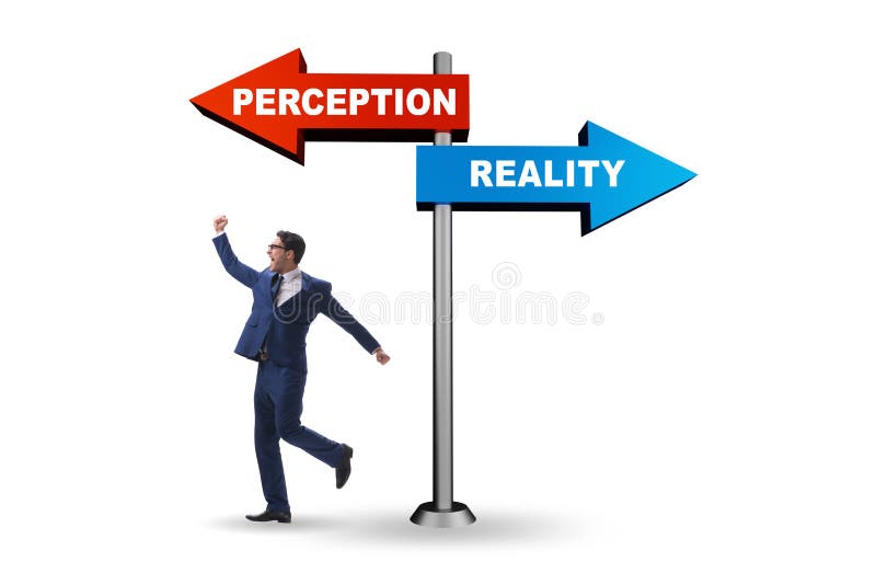 Concept of Choosing Perception or Reality Stock Illustration ...