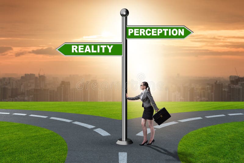 Concept of Choosing Perception or Reality Stock Image - Image of ...