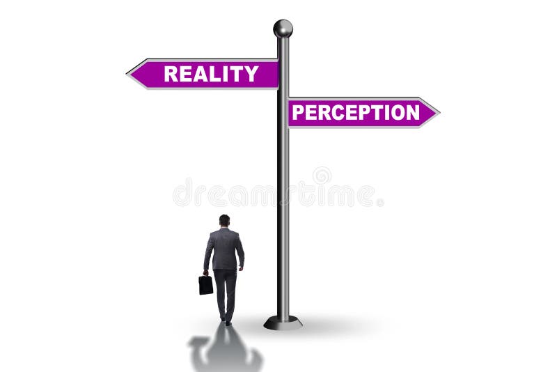Concept of Choosing Perception or Reality Stock Image - Image of fact ...