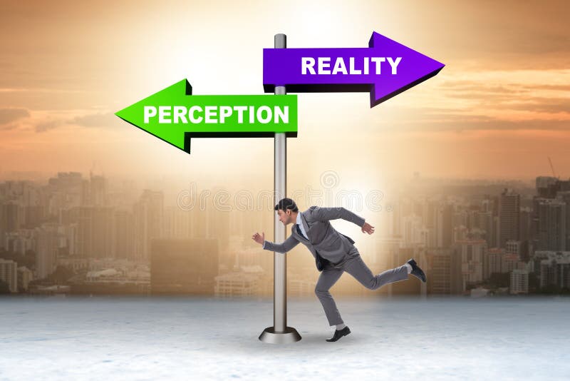 Concept of Choosing Perception or Reality Stock Image - Image of ...