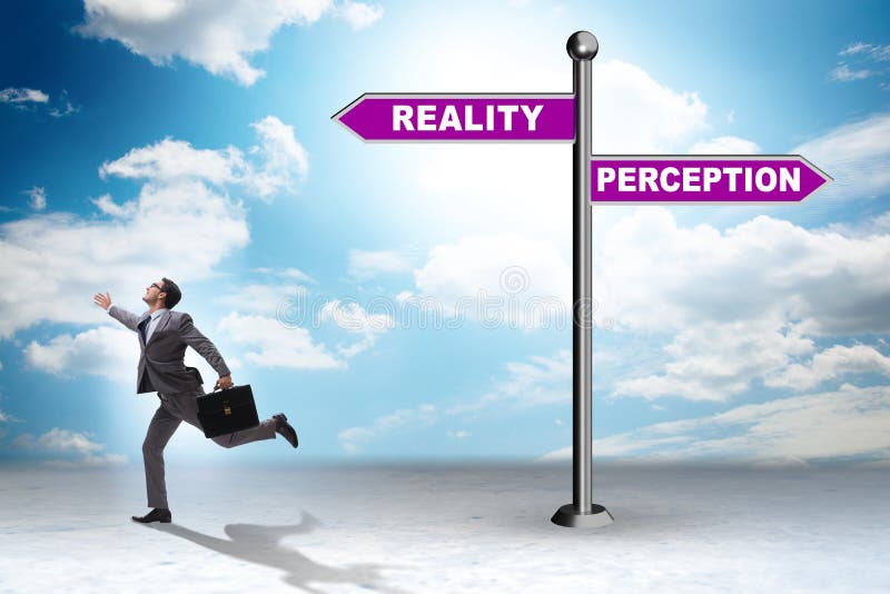 Concept of Choosing Perception or Reality Stock Image - Image of social ...