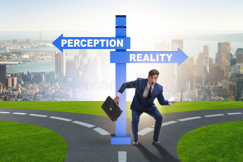 Concept of Choosing Perception or Reality Stock Photo - Image of ...