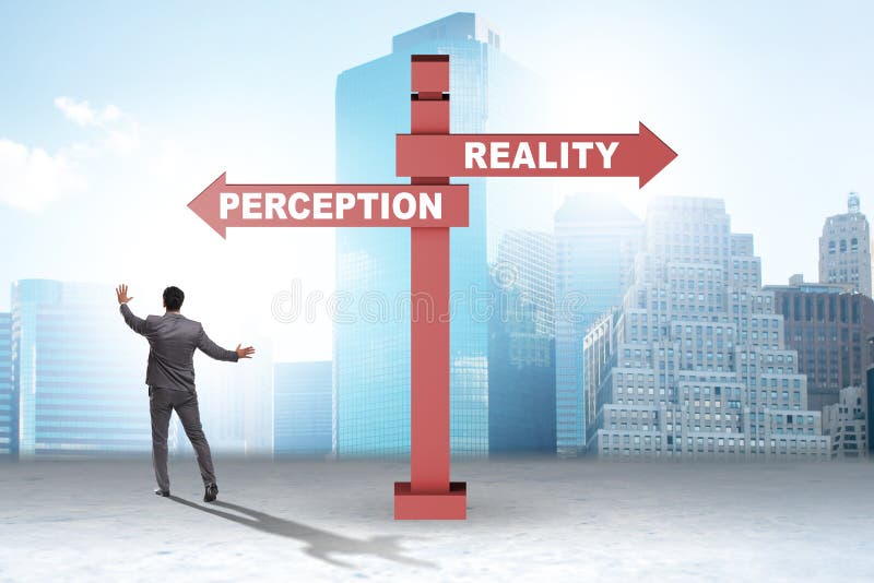 Concept of Choosing Perception or Reality Stock Photo - Image of ...
