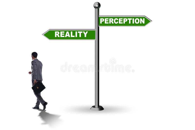 Concept of Choosing Perception or Reality Stock Image - Image of actual ...