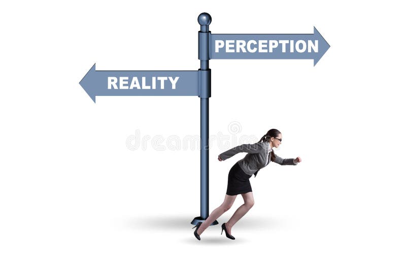 Concept of Choosing Perception or Reality Stock Illustration ...