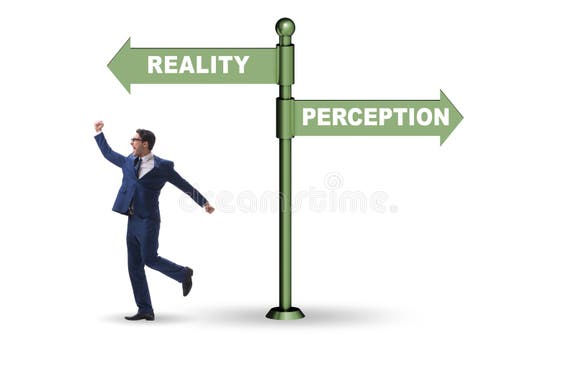 Concept of Choosing Perception or Reality Stock Image - Image of fake ...