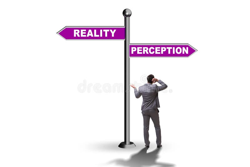 Concept of Choosing Perception or Reality Stock Image - Image of actual ...