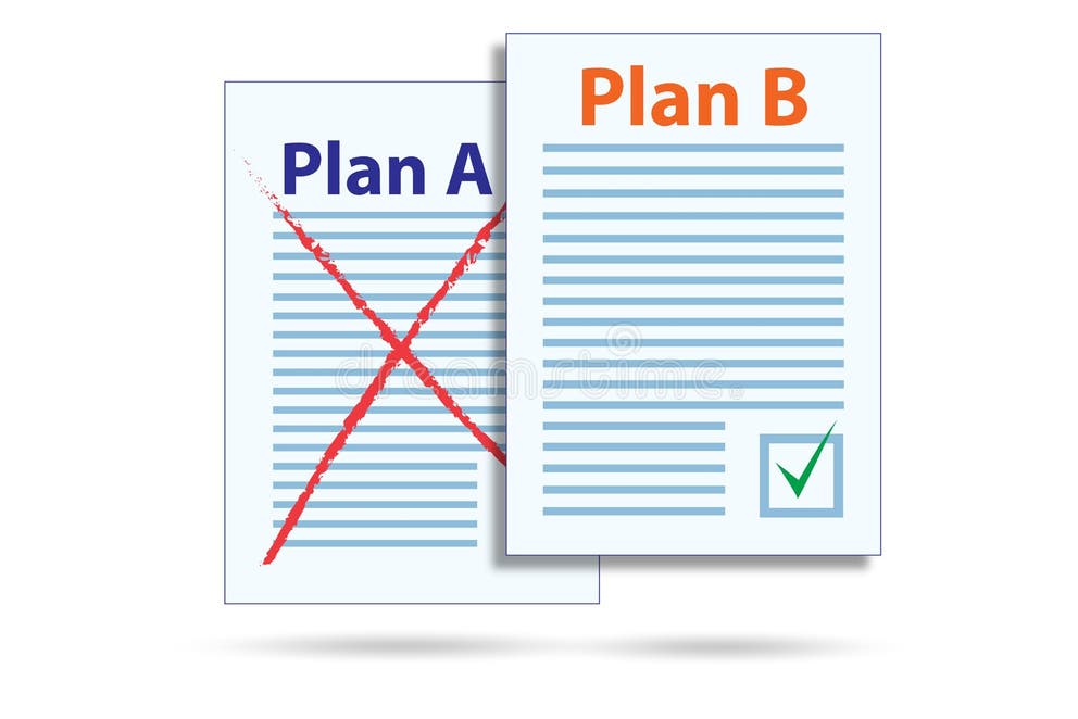 Concept of Choosing between Plan a or Plan B Stock Illustration - Illustration of backup, road ...