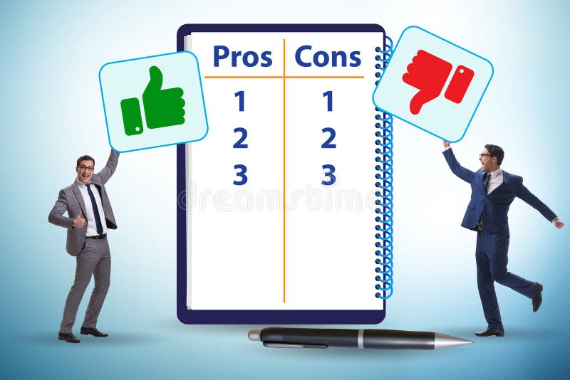 Concept of Choosing Pros and Cons Stock Photo - Image of advantages ... Concept of Choosing Pros and Cons Stock Photo - Image of advantages ...