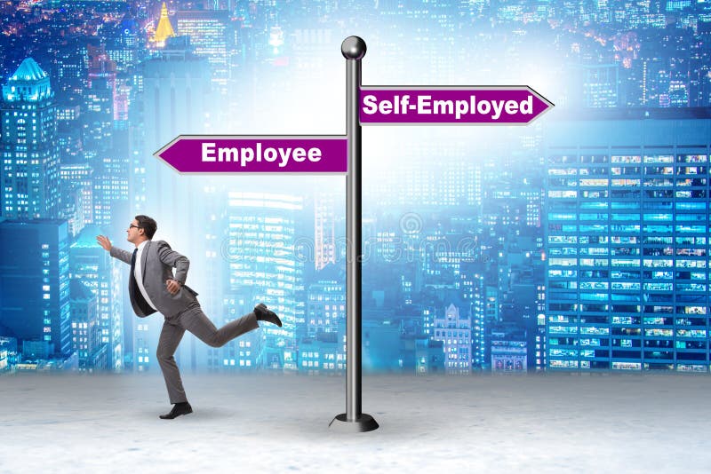 Concept of Choosing Self-employed Versus Employment Stock Image - Image ...