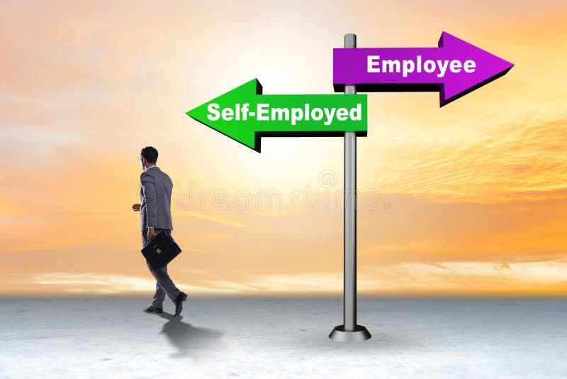 Concept of Choosing Self-employed Versus Employment Stock Image - Image ...