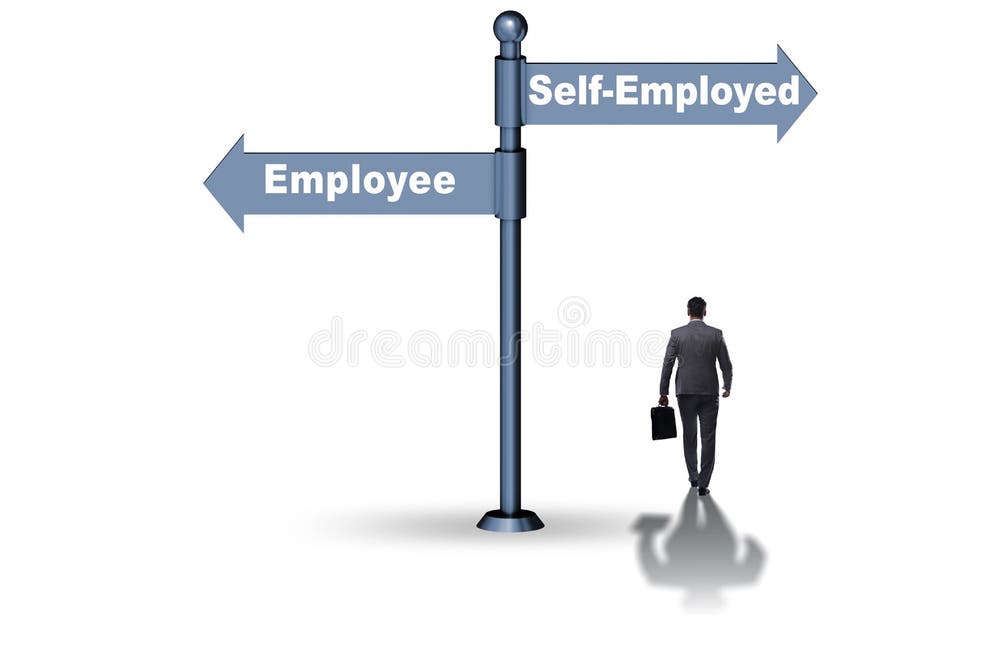 Concept of Choosing Self-employed Versus Employment Stock Illustration ...
