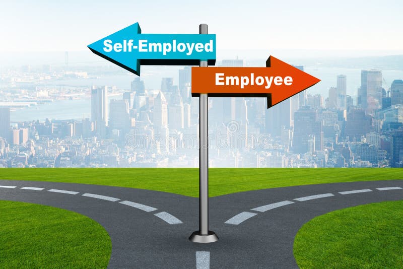 Concept of Choosing Self-employed Versus Employment Stock Photo - Image ...