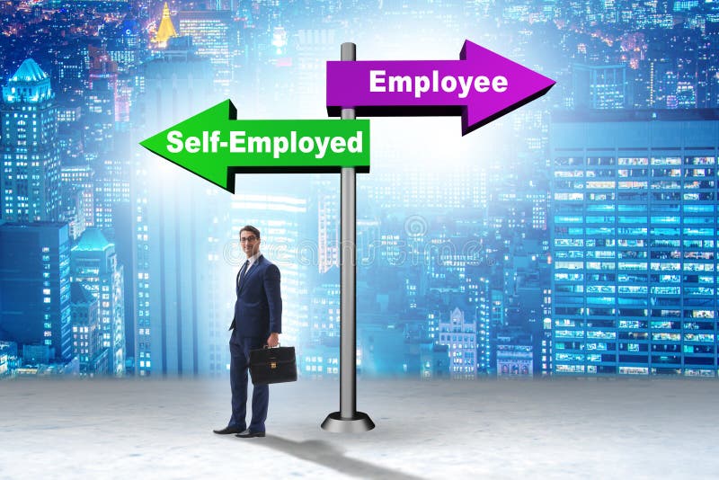 Concept of Choosing Self-employed Versus Employment Stock Image - Image ...