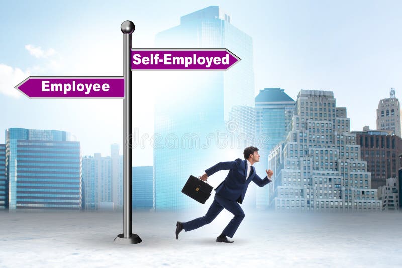 Concept of Choosing Self-employed Versus Employment Stock Photo - Image ...