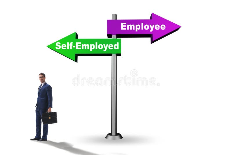 Concept of Choosing Self-employed Versus Employment Stock Image - Image ...