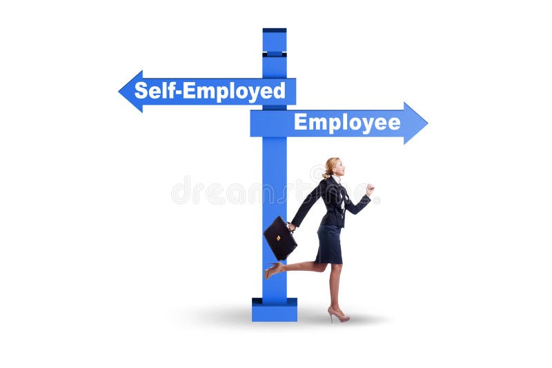 Concept of Choosing Self-employed Versus Employment Stock Photo - Image ...