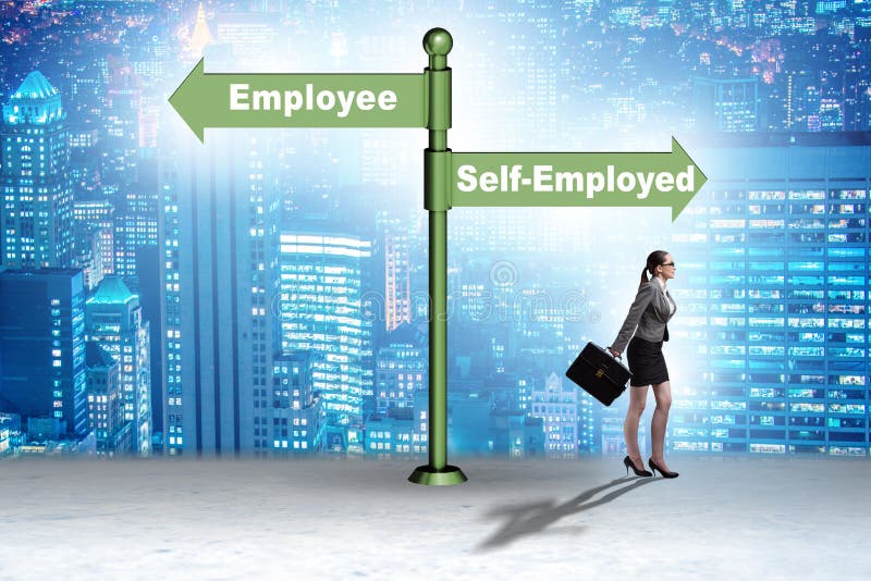 Concept of Choosing Self-employed Versus Employment Stock Photo - Image ...