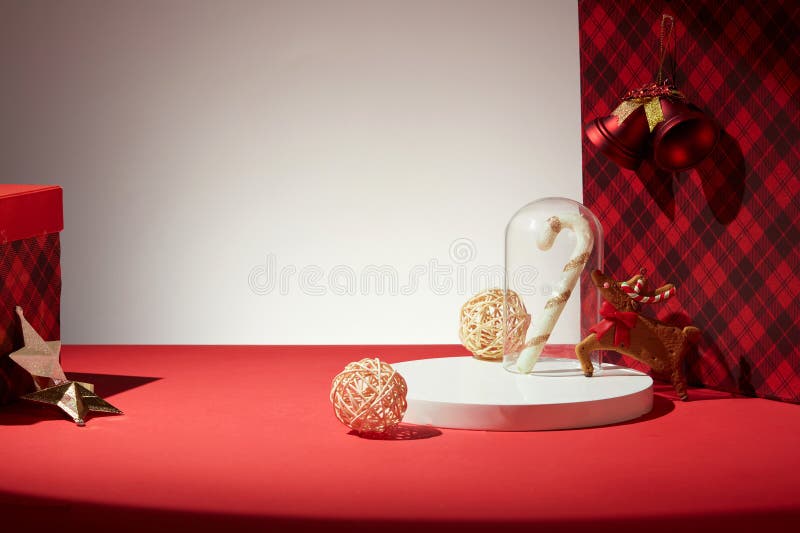 Concept for Christmas with Plain Background and Red Objects for ...
