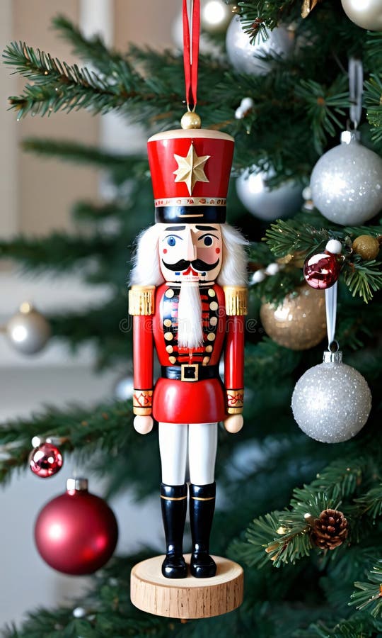 A Christmas Tree with a Nut. Generative AI Stock Illustration ...