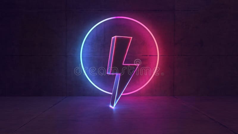 Thunderbolt on Colorful Decoration Isolated Stock Vector - Illustration ...