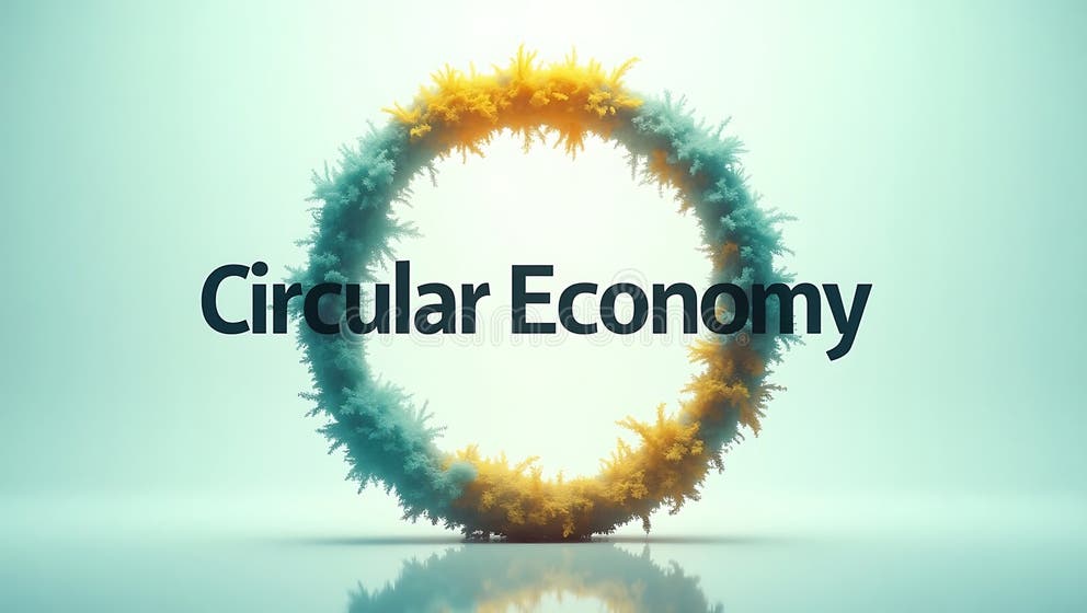Concept of Circular Economy Represented with Floral Elements and Text ...