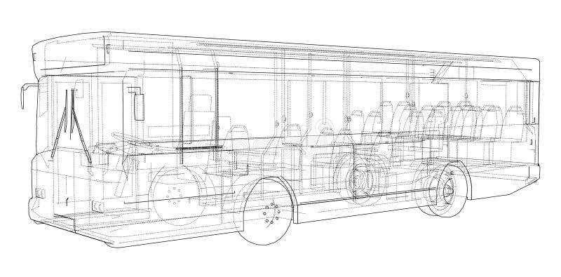 Concept City Bus. Vector Rendering of 3d Stock Vector - Illustration of ...