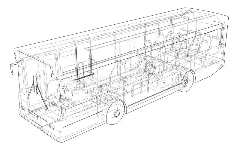 Concept City Bus. Vector Rendering of 3d Stock Vector - Illustration of ...