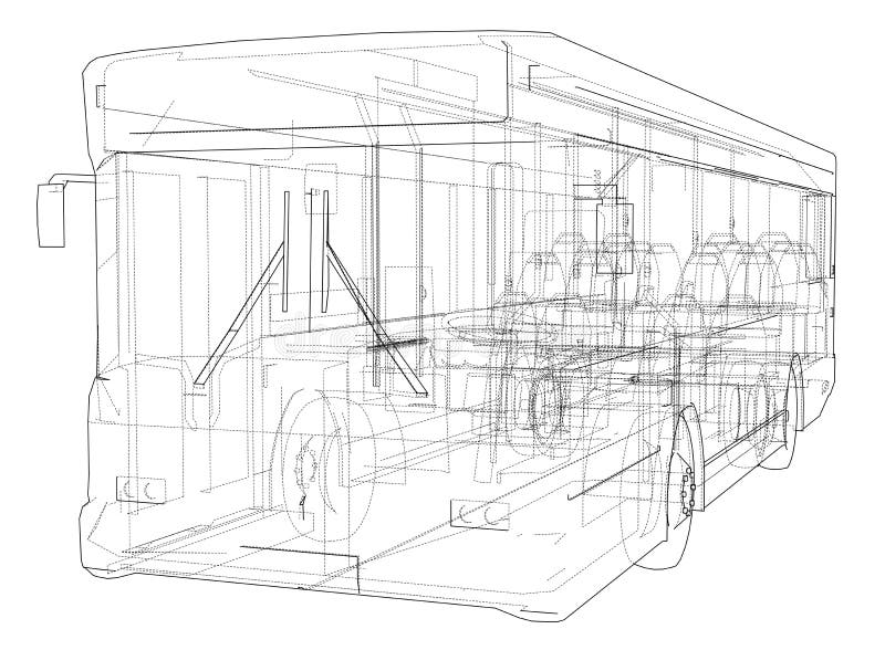 Concept City Bus. Vector Rendering of 3d Stock Vector - Illustration of ...