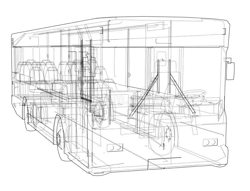 Concept City Bus. Vector Rendering of 3d Stock Vector - Illustration of ...