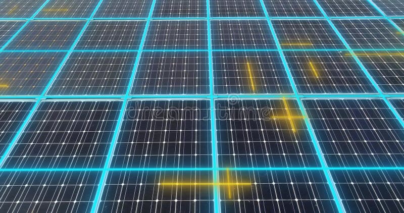 Solar Panel Generates Electricity. Visualization of Solar Panel ...