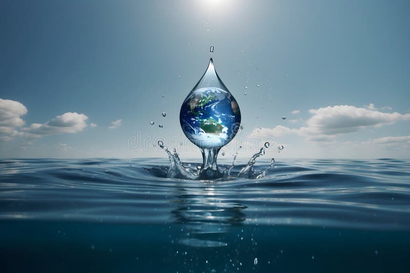 A Concept of Clean Water Awareness Stock Illustration - Illustration of ...