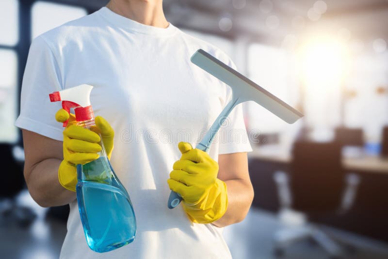 The Concept of Cleaning and Housekeeping in Office Stock Photo - Image ...