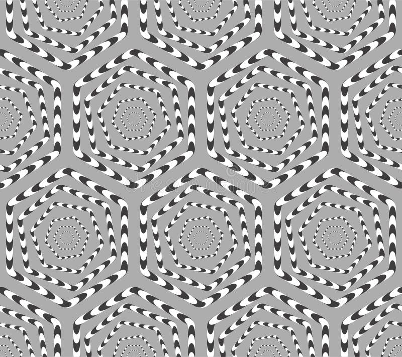 Optical Illusion Flow Hexagon Pattern Stock Vector - Illustration of ...