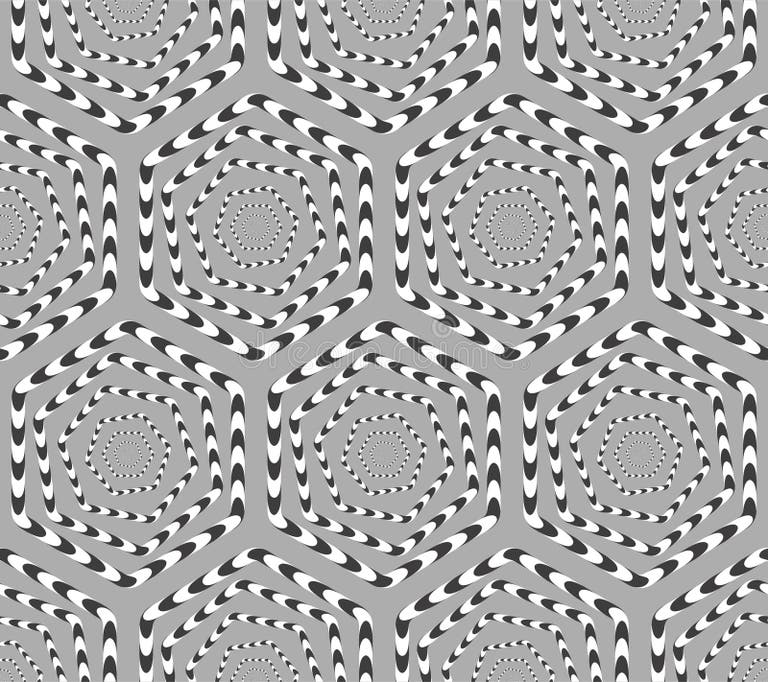Optical Illusion Flow Hexagon Pattern Stock Vector - Illustration of ...
