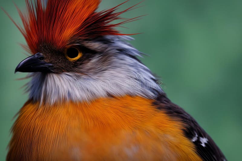 A Close Up of a Bird with a Red Mohawk. Generative AI Stock ...