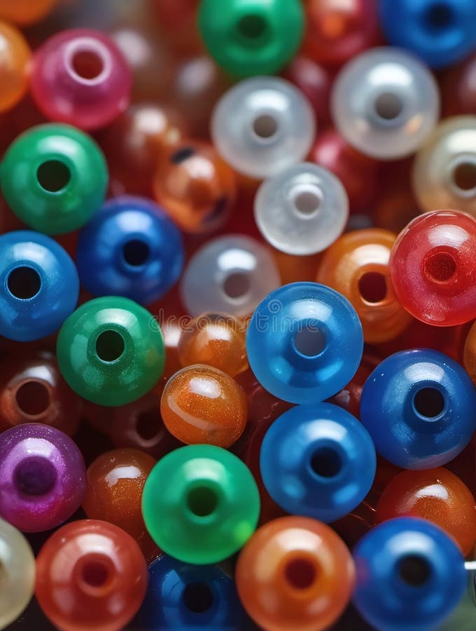 A Close Up of a Bunch of Beads, Imaginary Recycled Plastic Granules ...