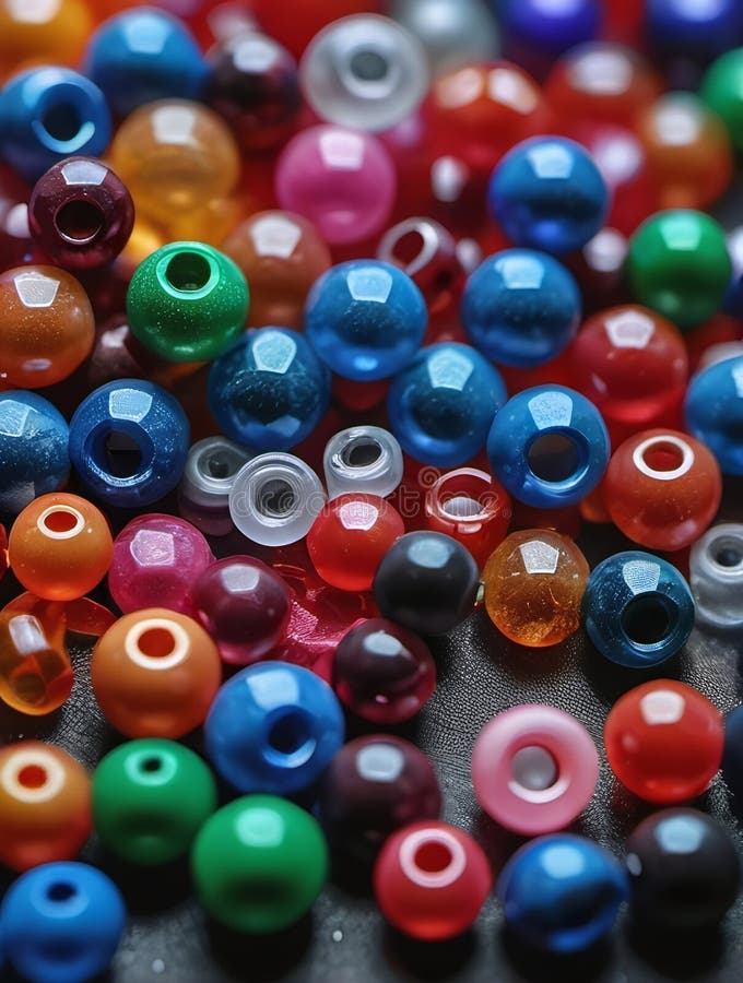 A Close Up of a Bunch of Beads, Imaginary Recycled Plastic Granules ...