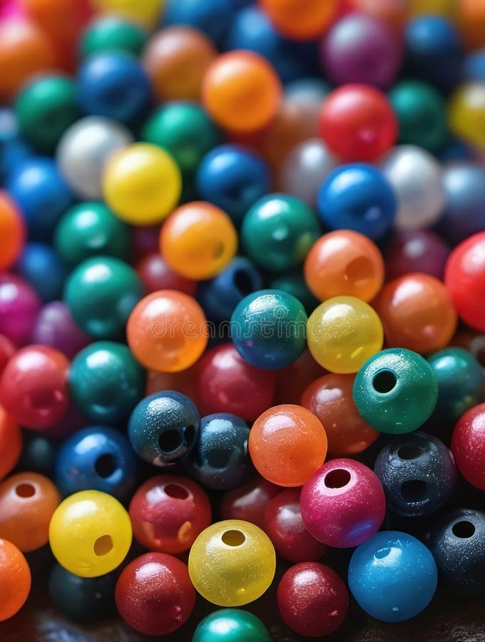 A Close Up of a Bunch of Beads, Imaginary Recycled Plastic Granules ...