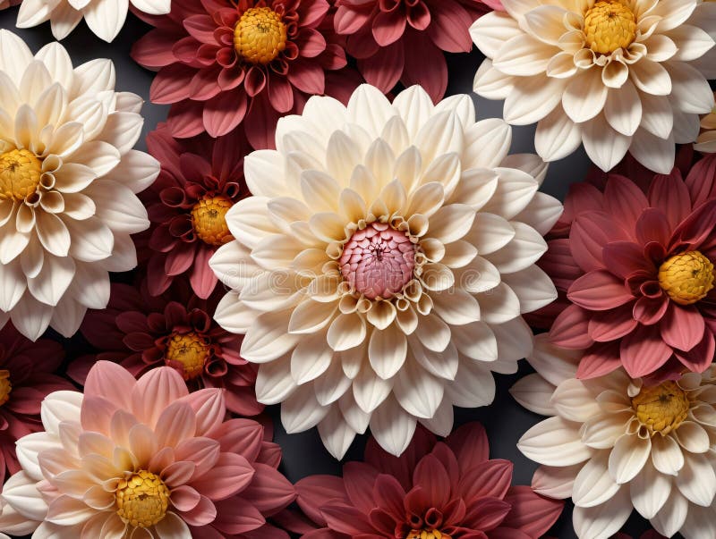 A Close Up of a Bunch of Flowers. Generative AI Stock Illustration ...