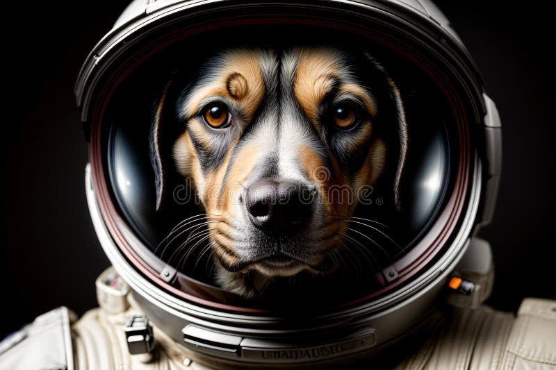 A Close Up of a Dog Wearing a Space Suit. Generative AI Stock ...