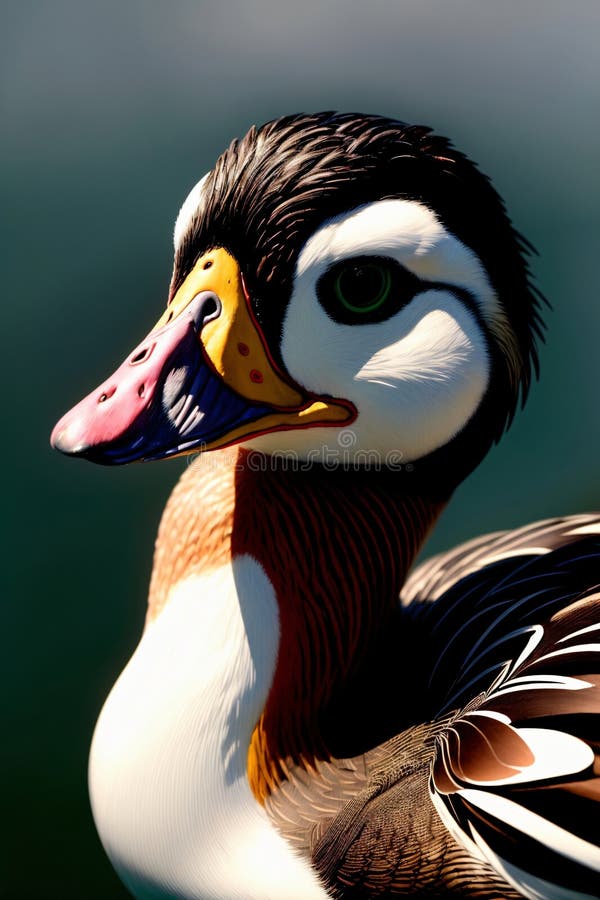 A Close Up of a Duck on a Body of Water. Generative AI Stock ...