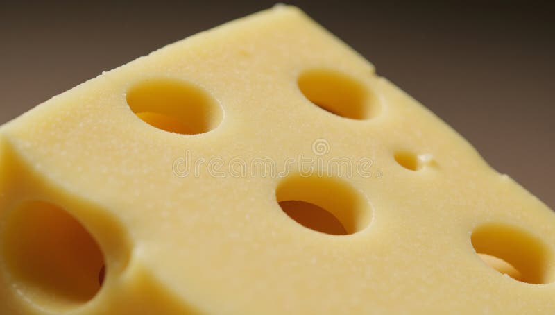Closeup of Textured Holey Patterned Yellow Cheese Slice Stock ...
