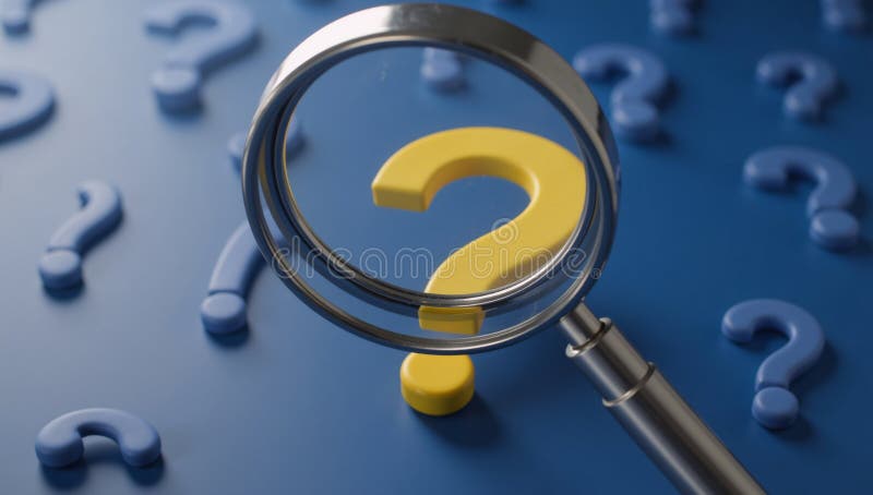 Closeup View of Multiple Question Marks with a Highlighted Yellow One ...