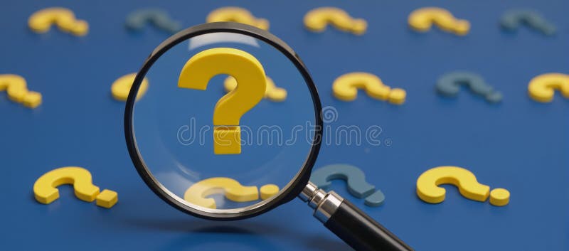 Closeup View of Multiple Question Marks with a Highlighted Yellow One ...