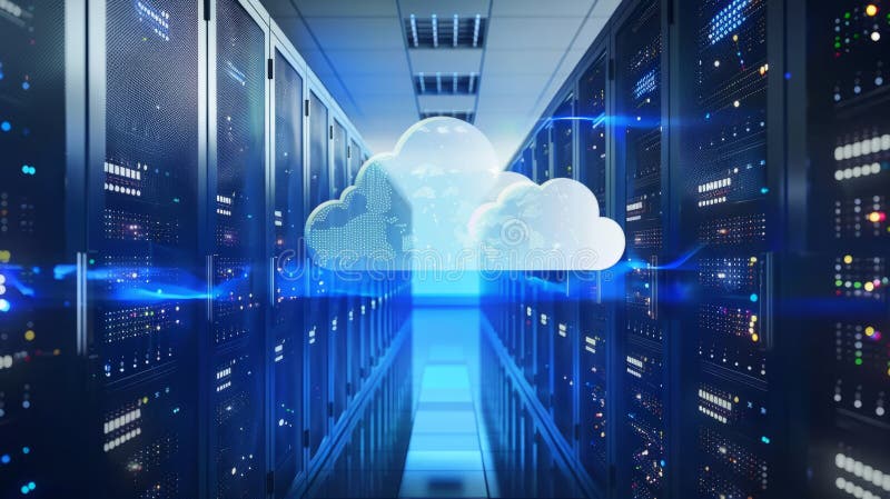 The Concept of Cloud Computing and Remote Data Storage Stock Image - Image of horizontal ...