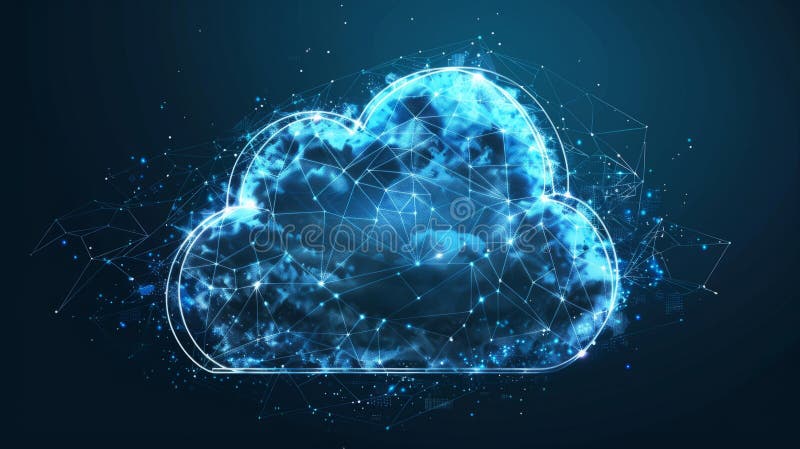 The Concept of Cloud Computing and Remote Data Storage Stock Image ...