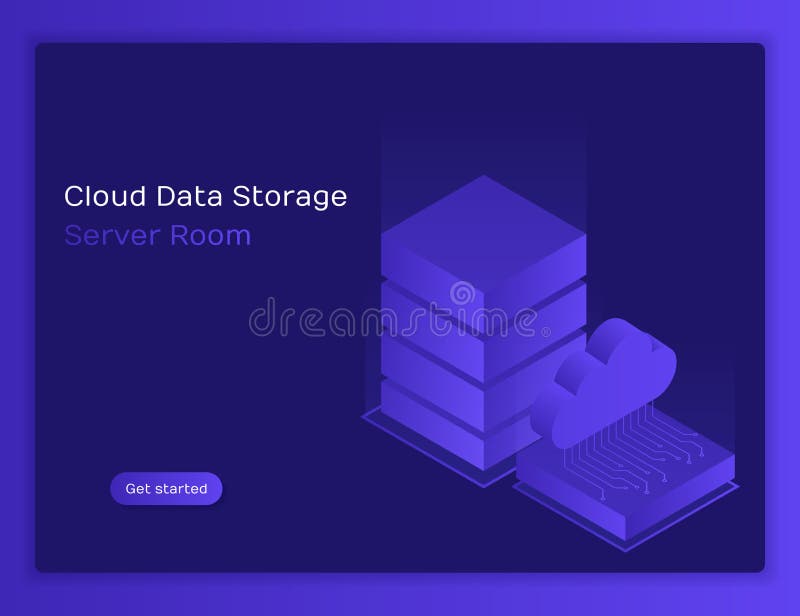 Concept Cloud Data Storage and Server Room. Stock Vector - Illustration ...