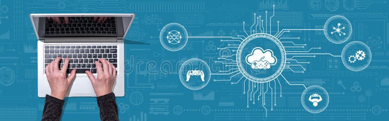 Concept of cloud gaming stock image. Image of concept - 241705703